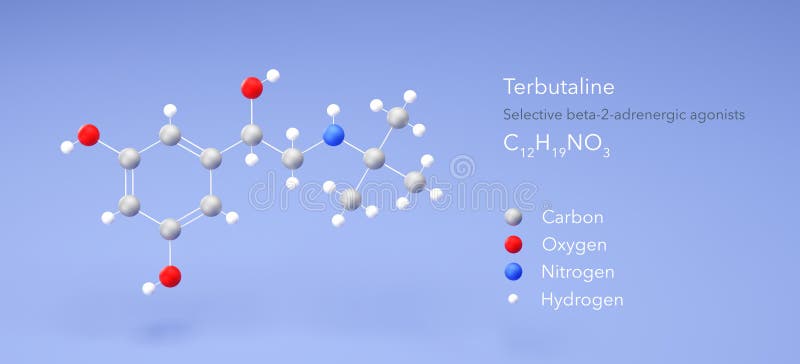Terbutaline Molecule, Molecular Structures, Bricanyl, 3d Model ...