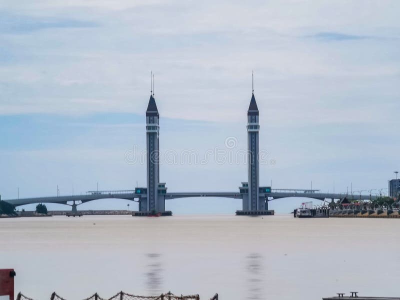 Terengganu drawbridge stock photo. Image of landmark - 187192374