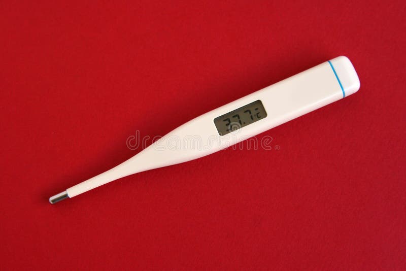 Termómetro imagen de archivo. Imagen de rojo, fiebre, escala - 618087