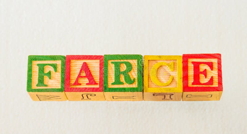 Word Farce on a Wooden Board Stock Photo - Image of english, message ...