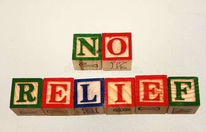 The term no relief stock photo. Image of advertise, heading - 93475358