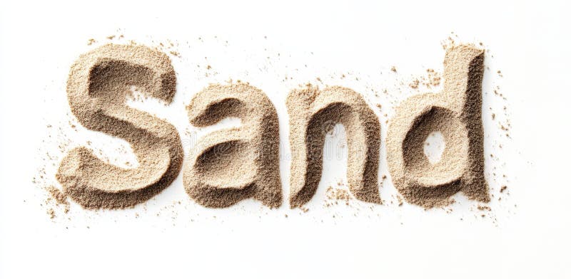 The Term Sand is Clearly Inscribed on a Large Pile of Sand Stock Image ...