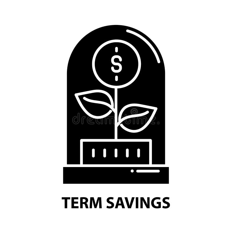 Savings Icon, Black Vector Sign with Editable Strokes, Concept ...