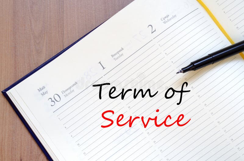 Term of Service Write on Notebook Stock Image - Image of disclaimer ...