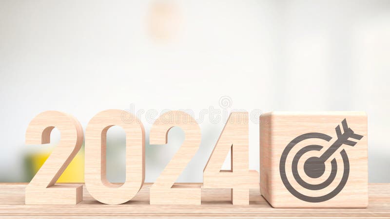 The 2024 Business Target 3d Rendering Stock Illustration - Illustration ...
