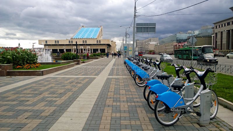 The Terminal of Automatic Bicycle Rental Editorial Stock Photo - Image ...