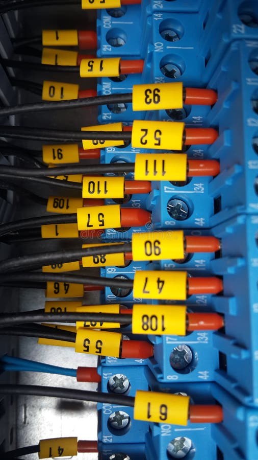 Terminal block with wires stock photo. Image of circuit - 91899688