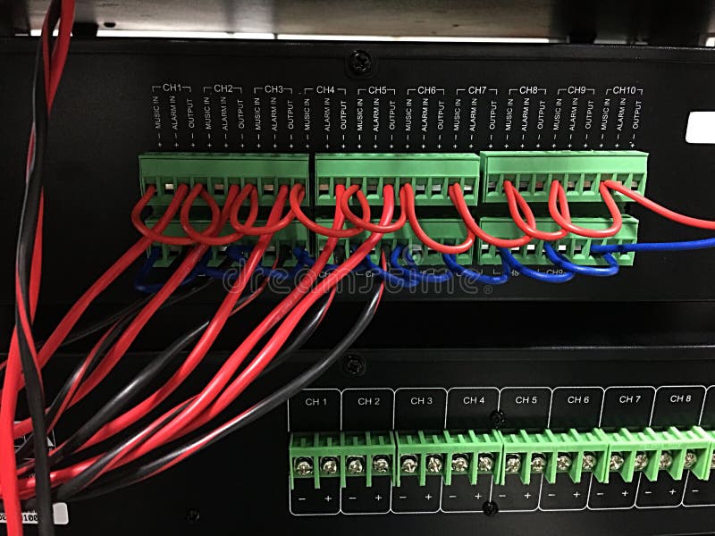 Electrical Terminal Block and Cables Stock Image - Image of blocks ...