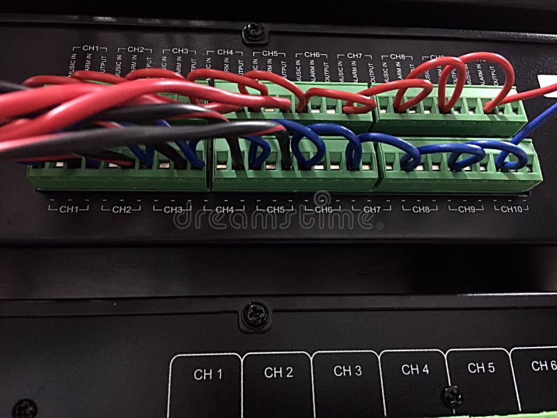 Terminal Blocks for Connecting Wires in Electronic Devices Stock Photo ...