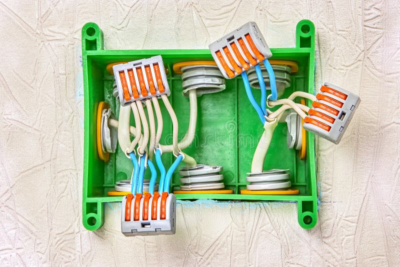 Terminal Connection of Electrical Wires in Wiring Stock Image - Image ...