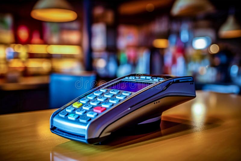 A Terminal for Contactless Payment at the Bar in a Cafe Using a ...