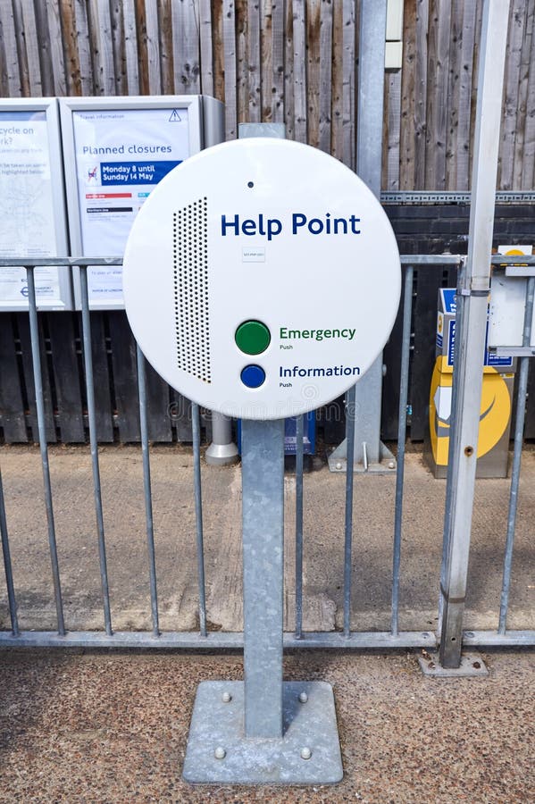 Terminal de point d'aide photo stock éditorial. Image du bleu - 98268388