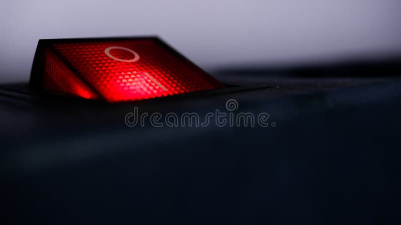 Switch Button with Red Light Stock Photo - Image of abstract, macro ...