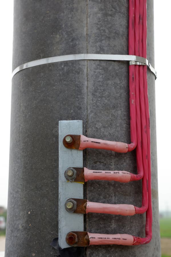 Terminal on the pole stock photo. Image of wire, operation - 369383554