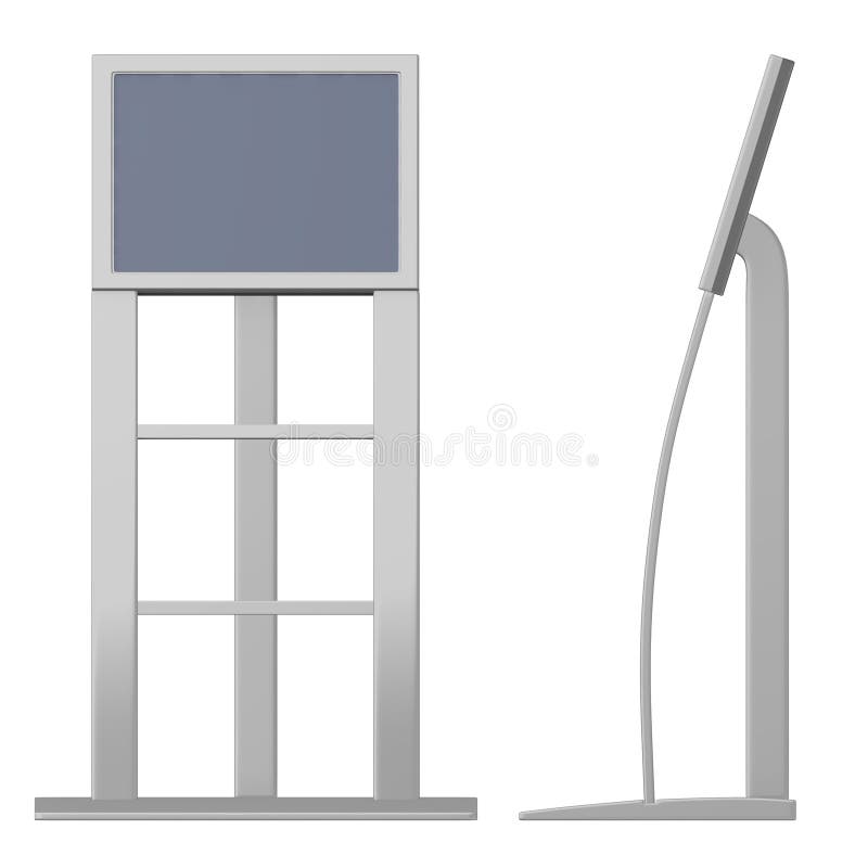 Terminal with Screen - Side and Front View (modern Stock Illustration ...