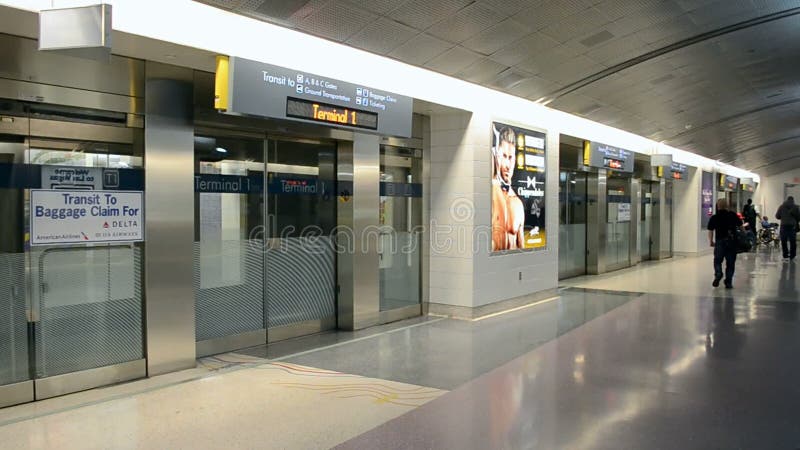 Terminal Tram In Mccarran International Airport Usa Stock Video