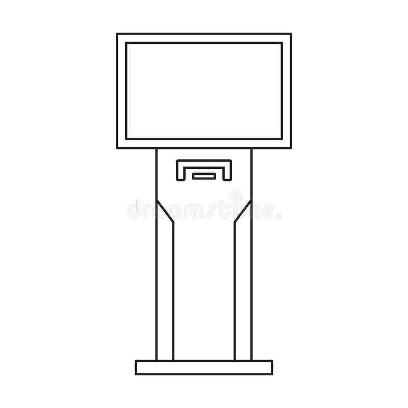 Terminal Vector Icon.Outline Vector Icon Isolated on White Background ...