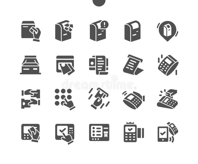 Terminal Well-crafted Pixel Perfect Vector Solid Icons Stock Vector ...