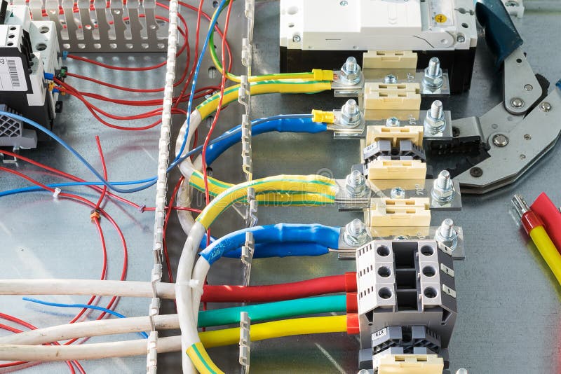 Terminal, Wire, Circuit Breaker, Cable Channels, Crimping Pliers Stock ...