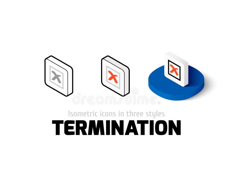 Termination Isometric Icon, Isolated on Color Background Stock Vector ...