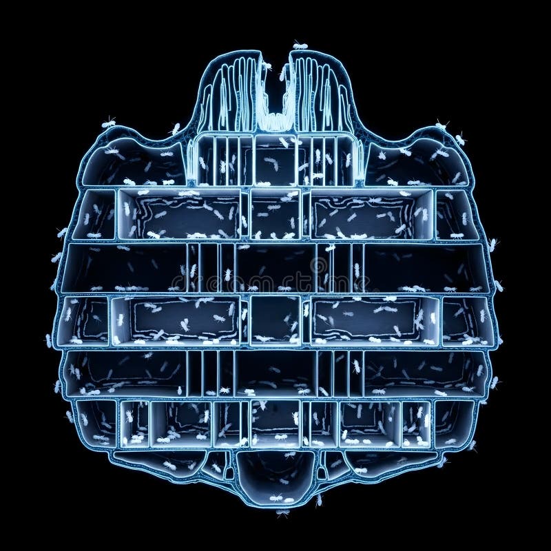 Termite Colony Cross-section: 3d Render Stock Illustration ...