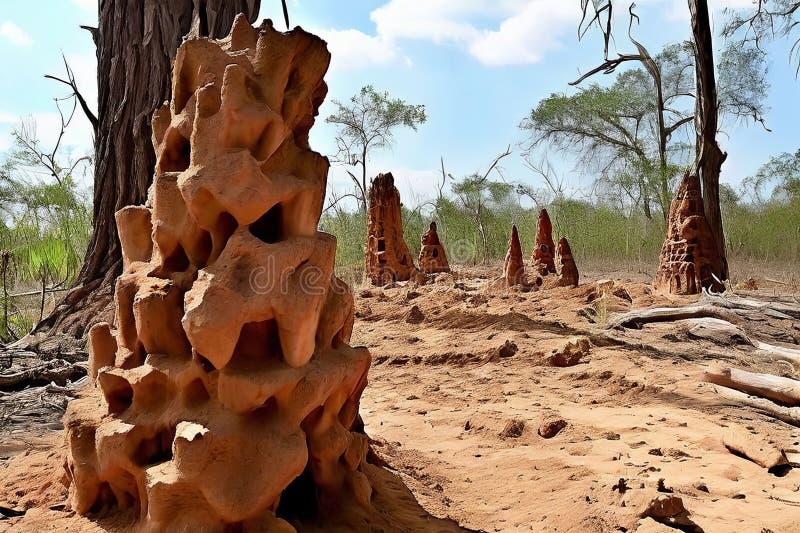 Termite Mound a Large Often Elaborate Structure Built by Termite Stock ...