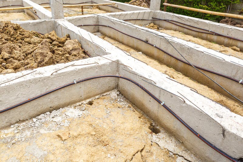 Termite Protection System on Home Foundation Stock Image - Image of ...