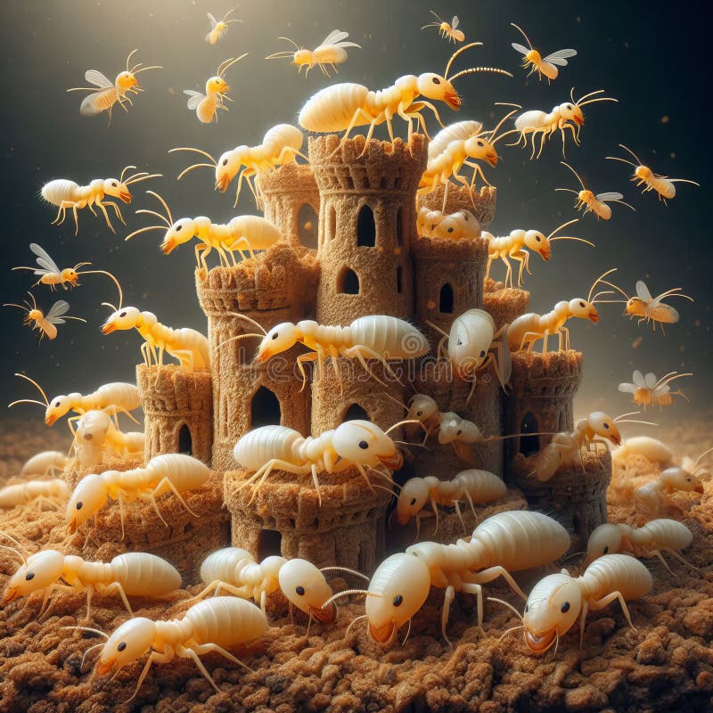 Termite S White Caste a Group of Worker Termites with Pale Bodie Stock ...