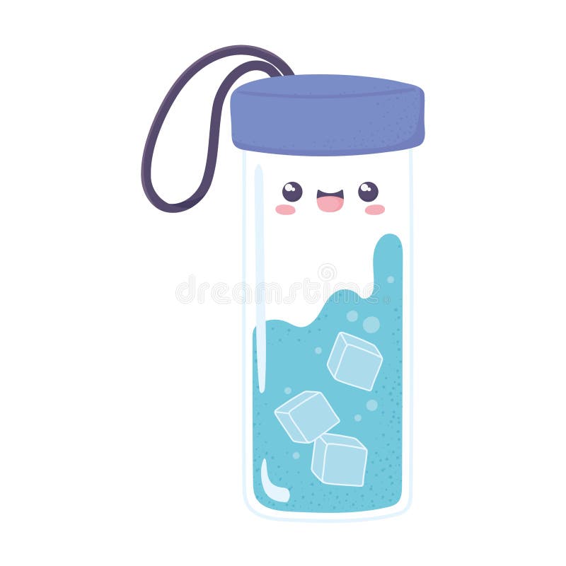 Caricatura termo con agua ilustración del vector. Ilustración de bebida ...