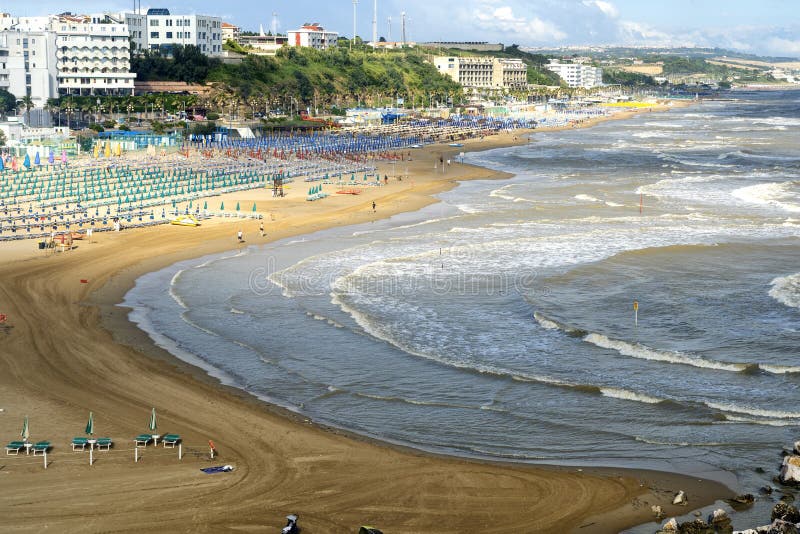 Termoli, Italy, and Its Beach at Summer Stock Photo - Image of coast ...