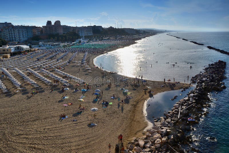 Termoli, Molise, Italy 08-29-2022- the Sand Beach of San Antonio ...