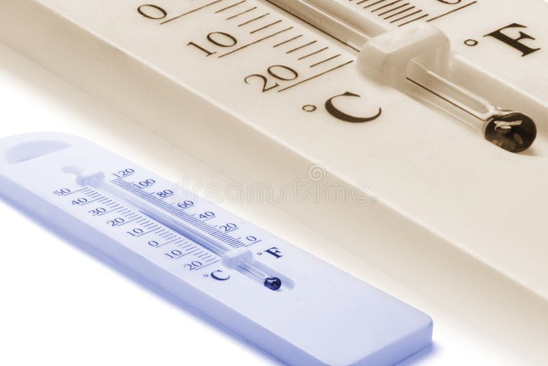 Due termometri fotografia stock. Immagine di cura, temperatura - 22058764