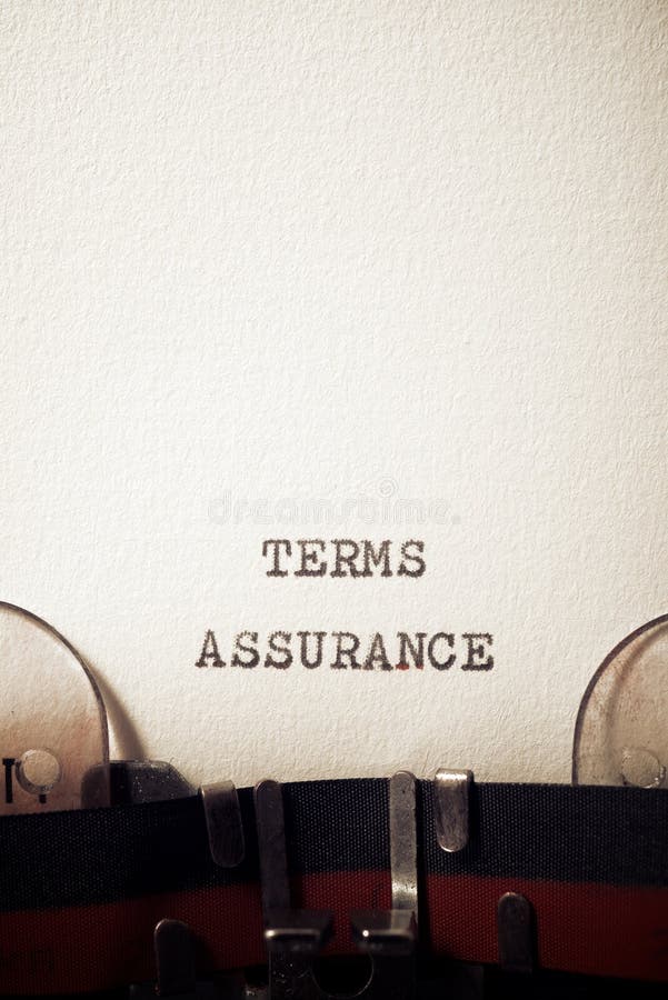 Terms assurance concept stock photo. Image of phrase - 213079462