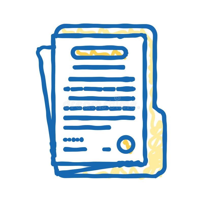 Terms Condition Paper Document Icon Doodle Illustration Stock ...