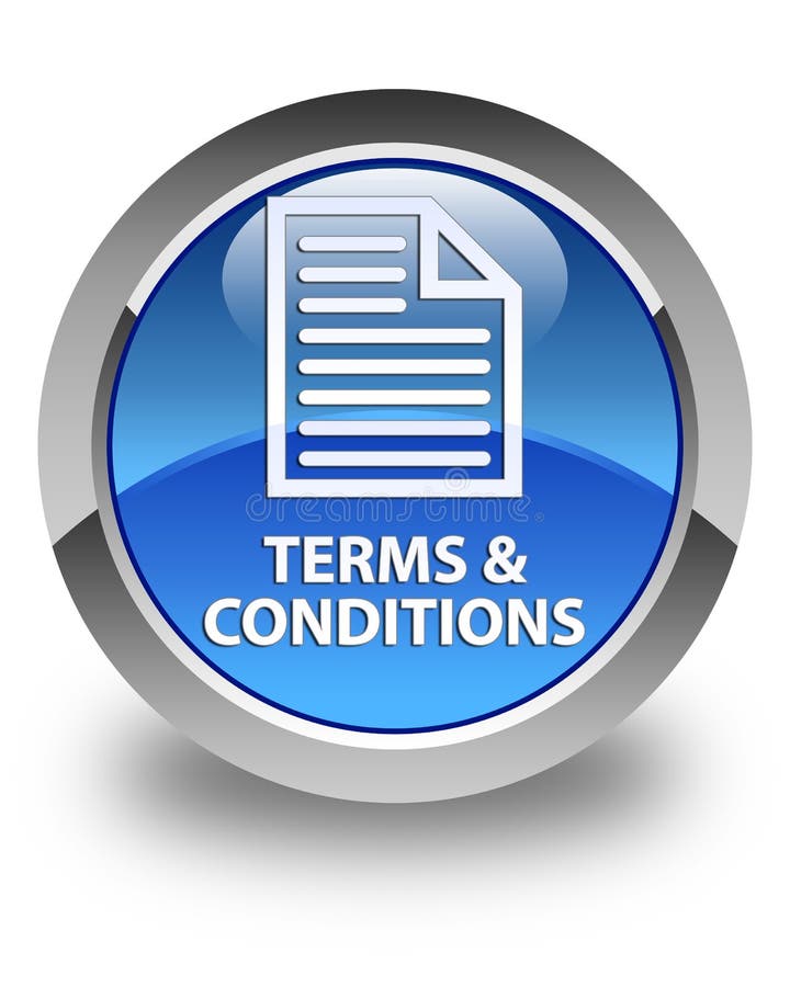 Terms and Conditions (page Icon) Glossy Blue Round Button Stock ...