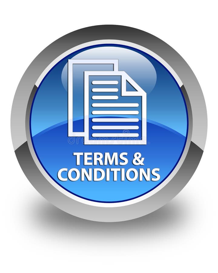 Terms and Conditions (pages Icon) Glossy Blue Round Button Stock ...