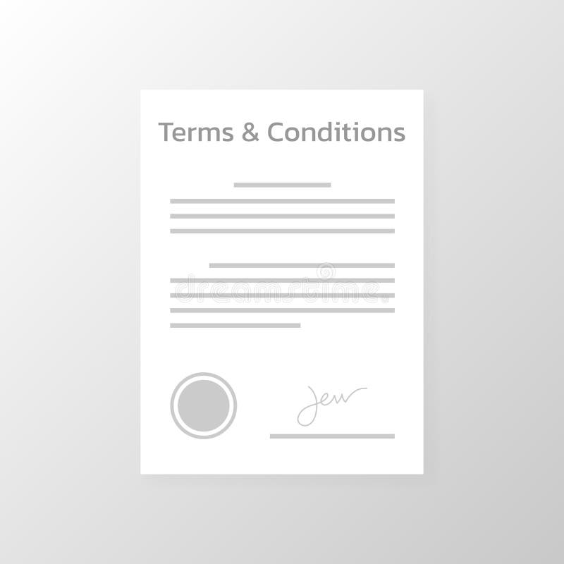 Terms and Conditions Paper Form, Vector. Stock Vector - Illustration of ...