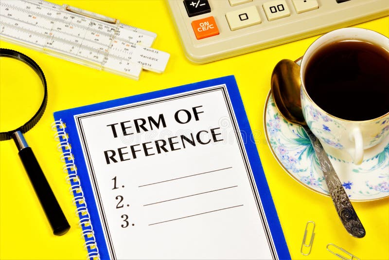 Terms of Reference - Text Label in the Planning Document. Stock Photo ...