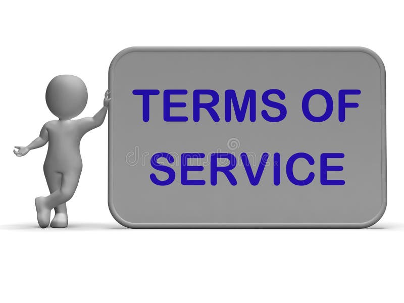 Terms of Service Sign Shows Agreement and Contract for Use Stock ...