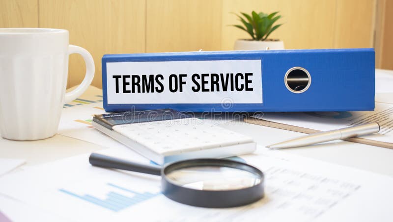 Terms of Service Words on Labels with Document Binders Stock Image ...