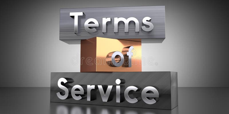 Terms of Service - Words on Metal Blocks Stock Illustration ...