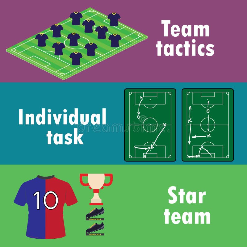 The Terms of Team Success in Football, Banner or Infographics Stock ...