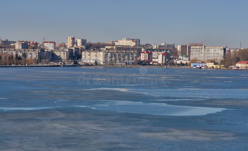 Ternopil Cityscape with Lake, Ukraine Stock Photo - Image of urban ...