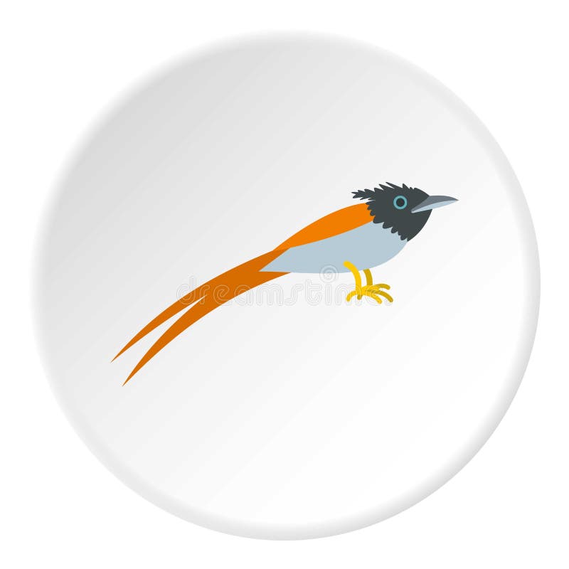 Terpsiphone Paradisi Icon Circle Stock Vector - Illustration of feeding ...