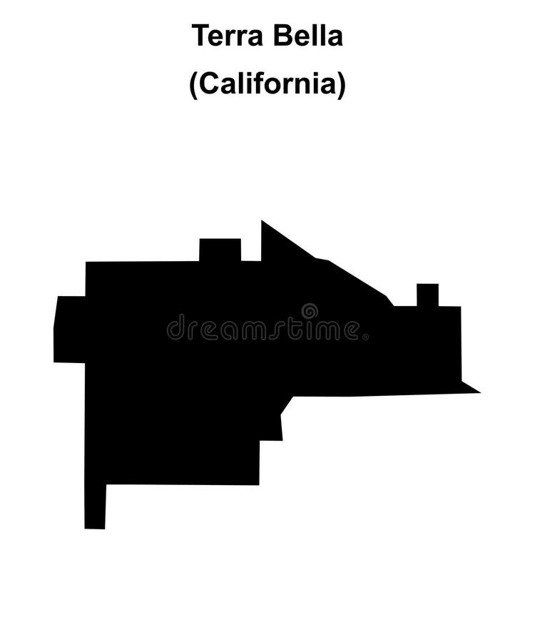 Terra Bella Outline Map Stock Illustrations – 1 Terra Bella Outline Map ...