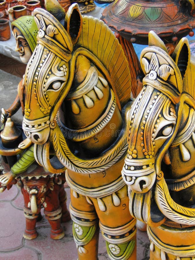 Terra Cotta Pottery in Traditional Designs Stock Photo - Image of ...