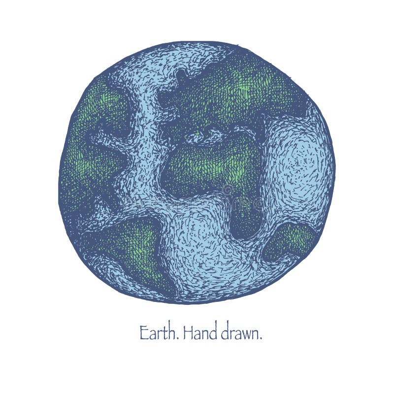 Terra. Disegnato A Mano. Vettore ENV 8 Illustrazione Vettoriale ...