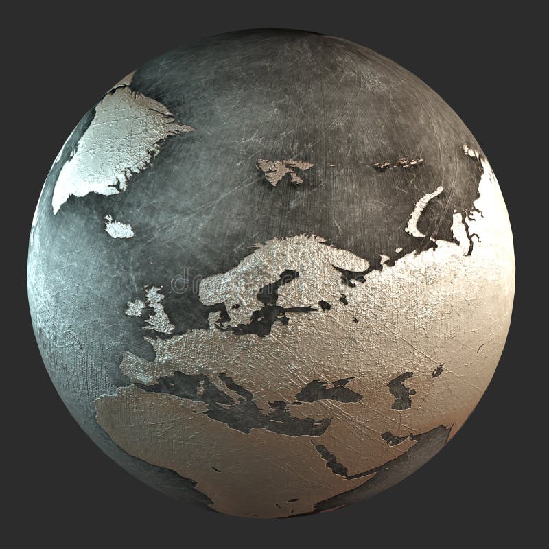 Terra do ferro 3D (Europa) ilustração stock. Ilustração de norte - 38380208