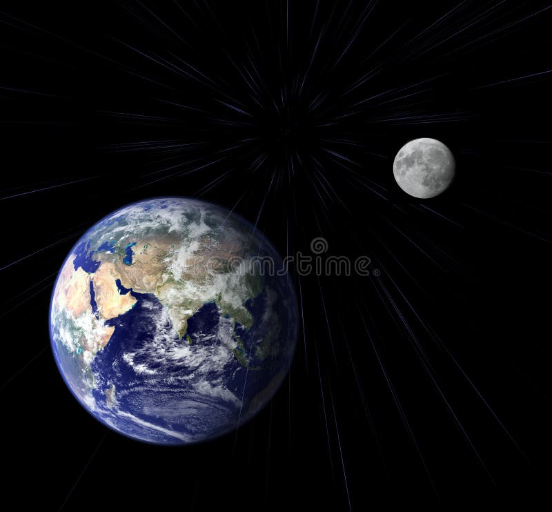 Terra e Lua ilustração stock. Ilustração de continente - 10814564