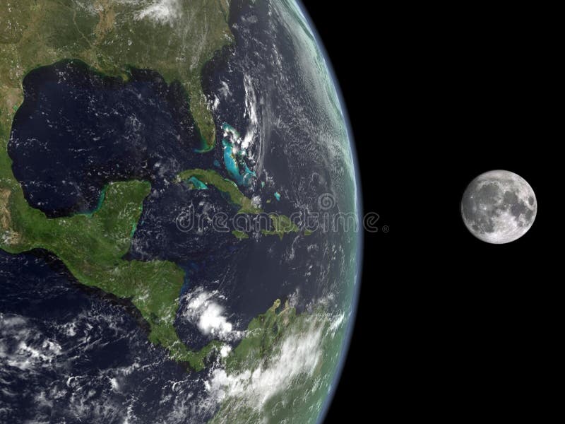 Terra e a lua ilustração stock. Ilustração de planetas - 13111808
